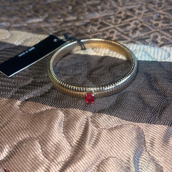 H by Halston | Jewelry | H By Halston Gold Plated Ruby Colored Bracelet ...